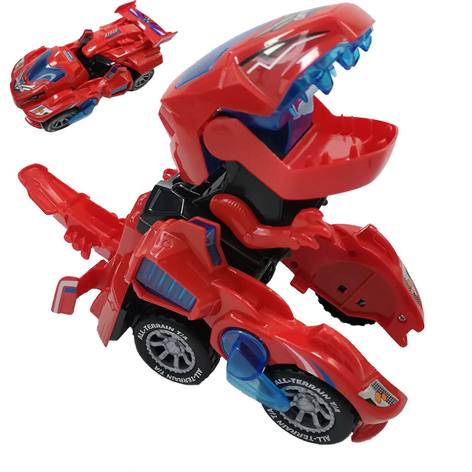 Transforming Dinosaur Car Toys Flexible Universal Wheel Flashing Lights ...