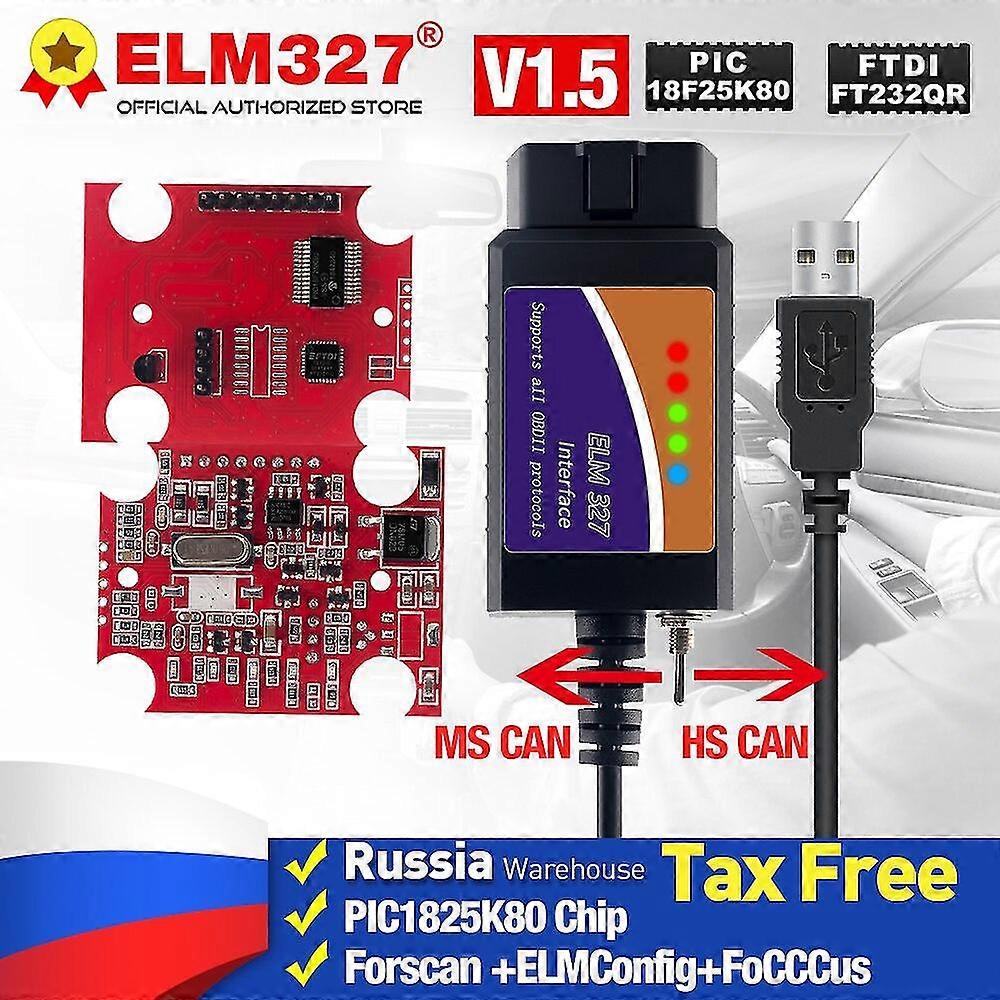 ELM327 v1.5 USB FTDI s přepínačem obd2 Skener FORscan ELMconfig HS CAN a MS CAN mini elm327 BT ...