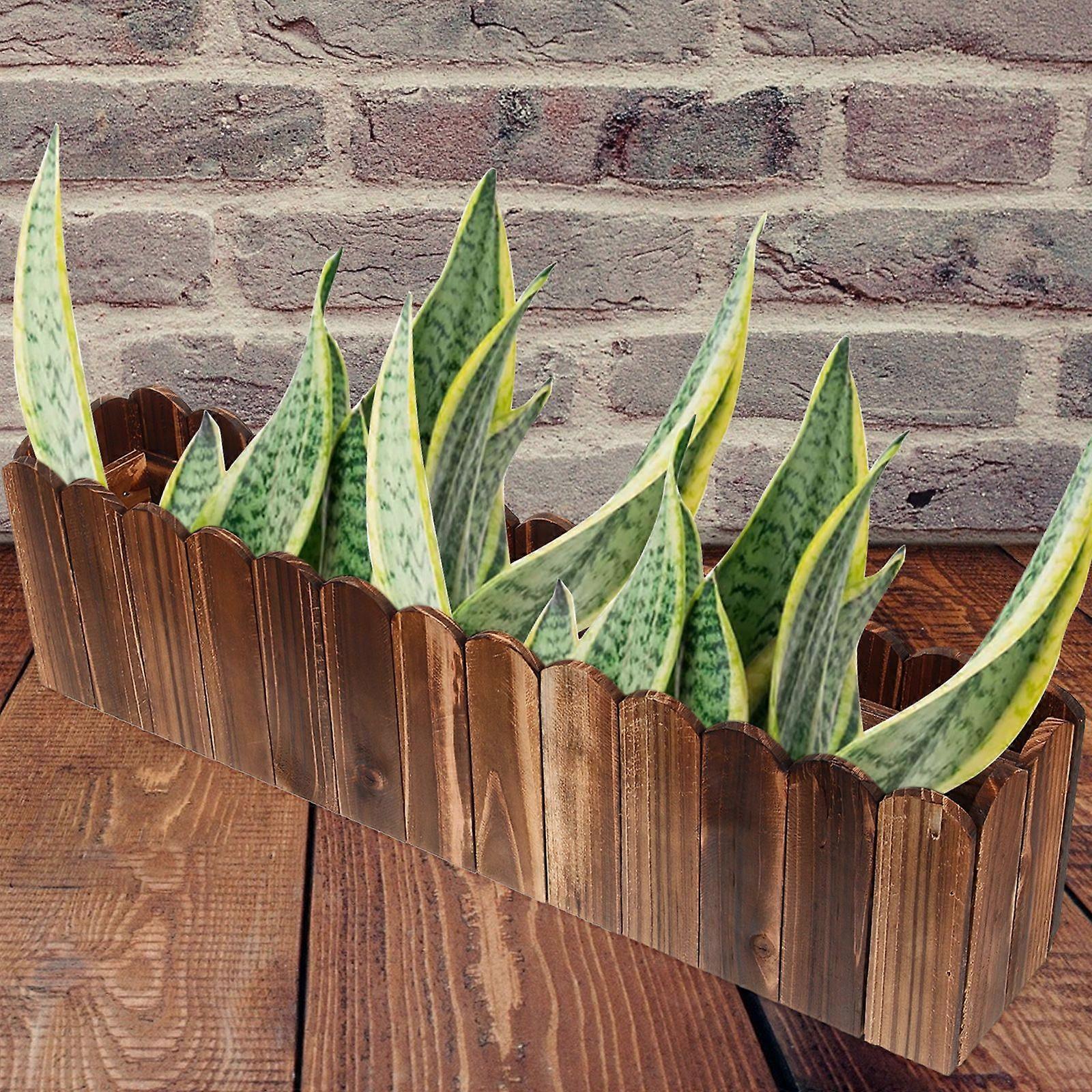 Rustic Wooden Flower Pot for Indoor Balconies | Fruugo UK