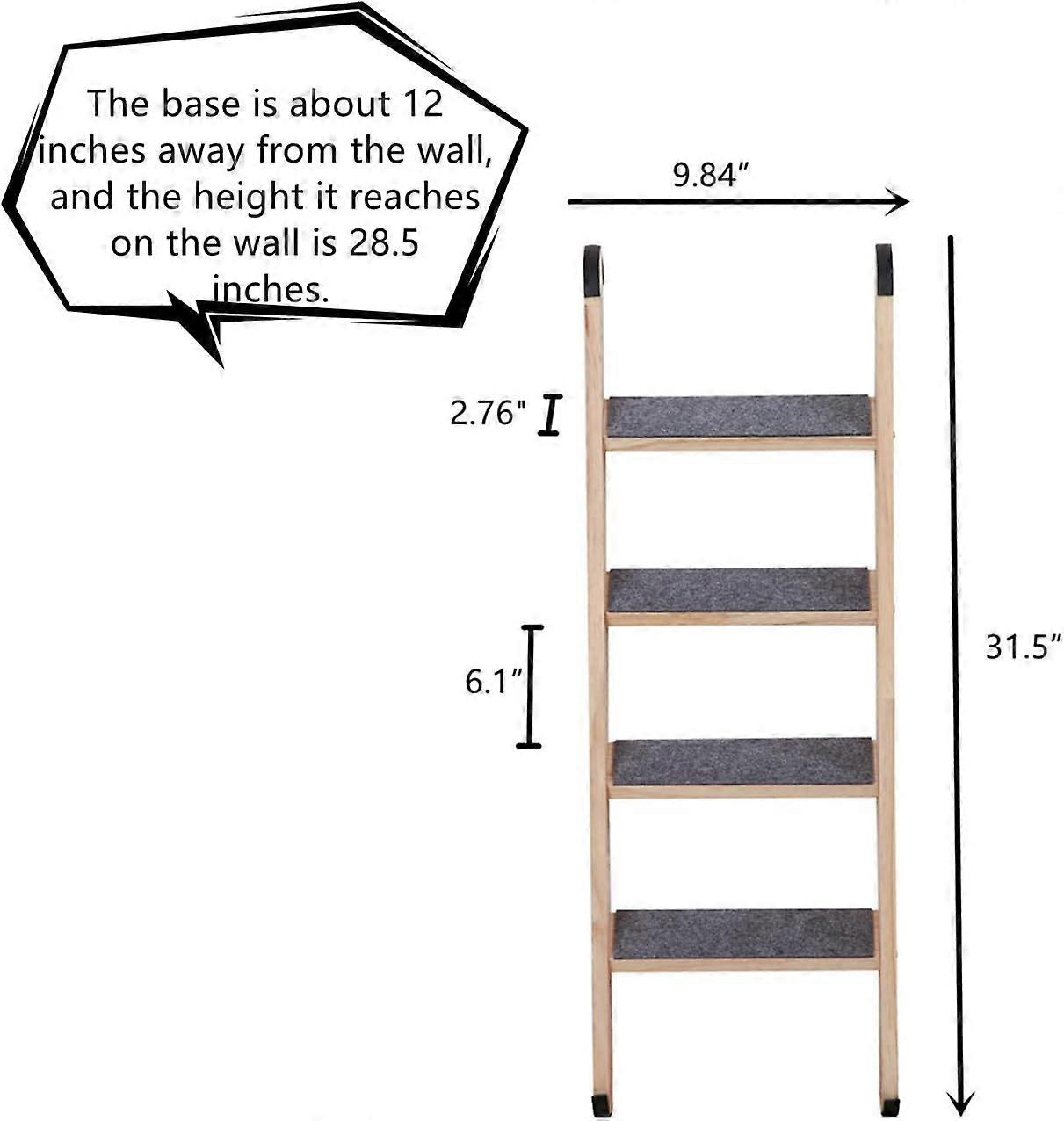 Solid Wood Cat Ladder for Indoor Cats and Small Medium Dogs 31.5 Inches ...