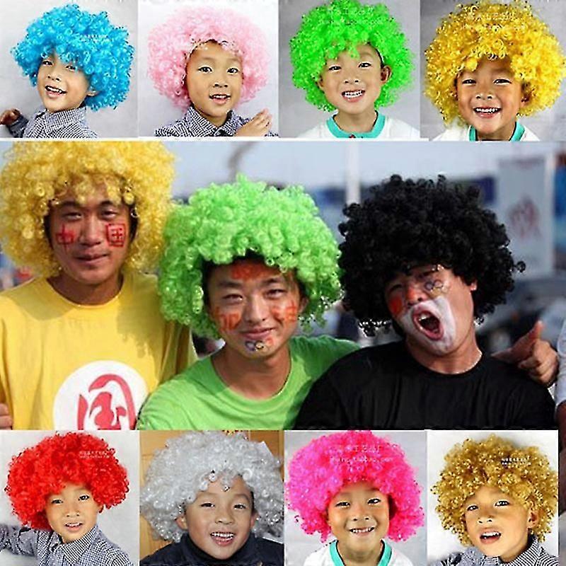 Children Adult Clown Wig Round Explosion Hair Hat Party Accessories ...