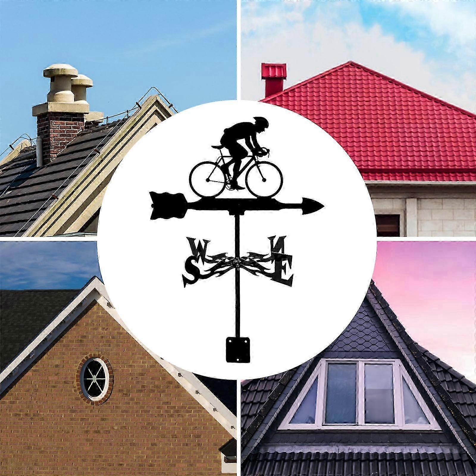 Garden Weather Vane Decorative Vane Horse Bicycle Cyclist Silhouettes ...