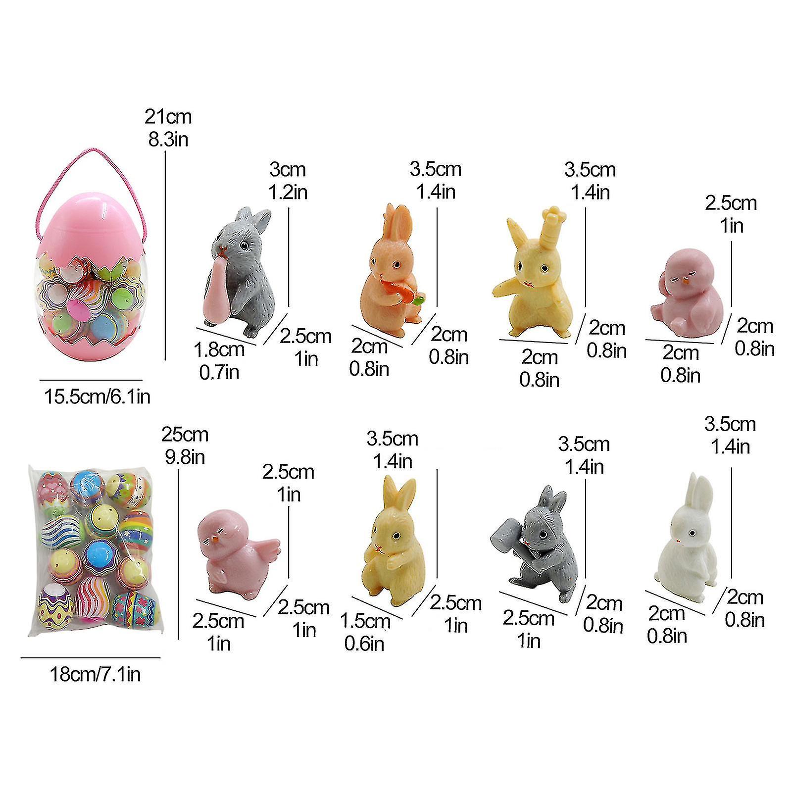 Miniature Rabbit Figurines Toys Easter Eggs Gacha Plastic Home ...