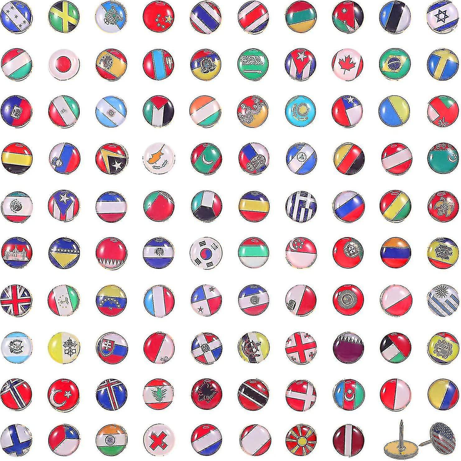 Creative Push Pins National Flag Thumbtack Country Map Push Pins For ...