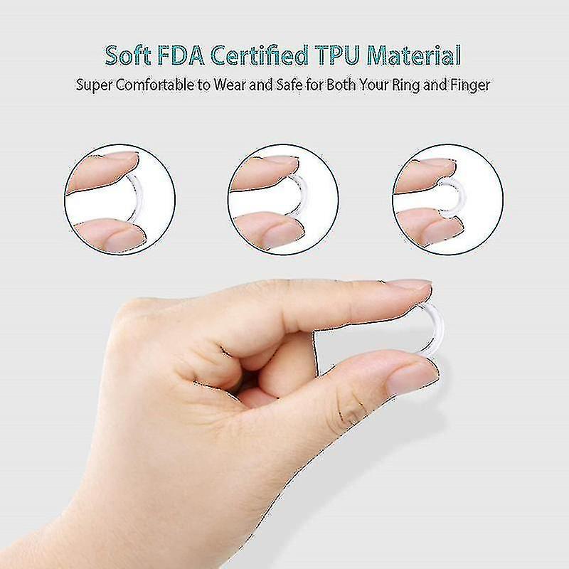8 Sizes Silicone Invisible Clear Ring Size Adjuster Resizer Loose Rings ...