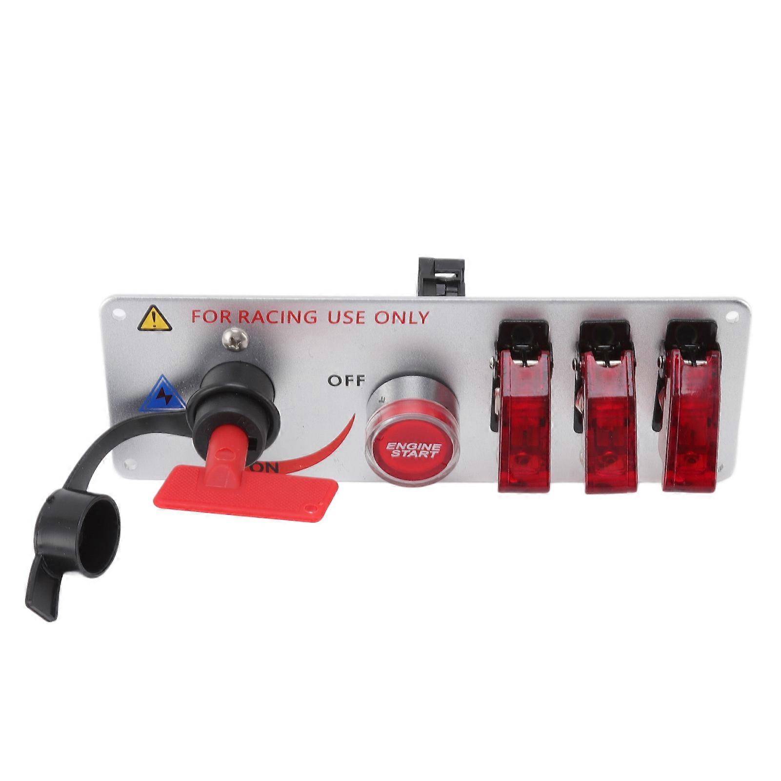 5in1 12V LED Toggle Ignition Switch Panel with Engine Start Push Button ...