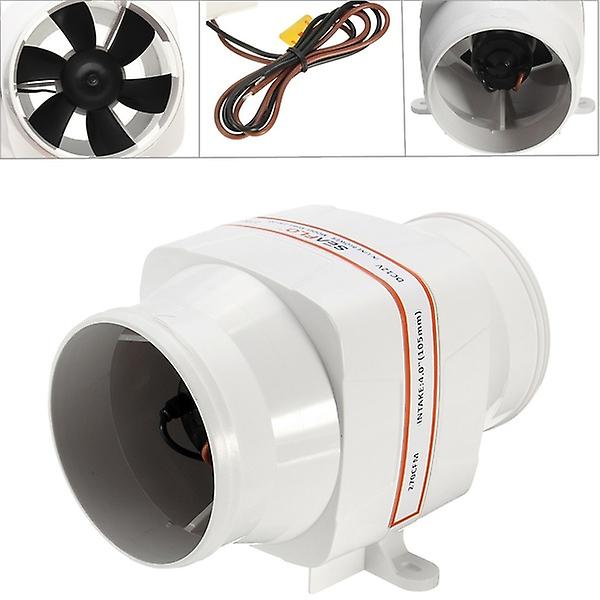 4" Hose Inline Marine Bilge Air Blower 12V 270 CFM Quiet Boat RV White ...