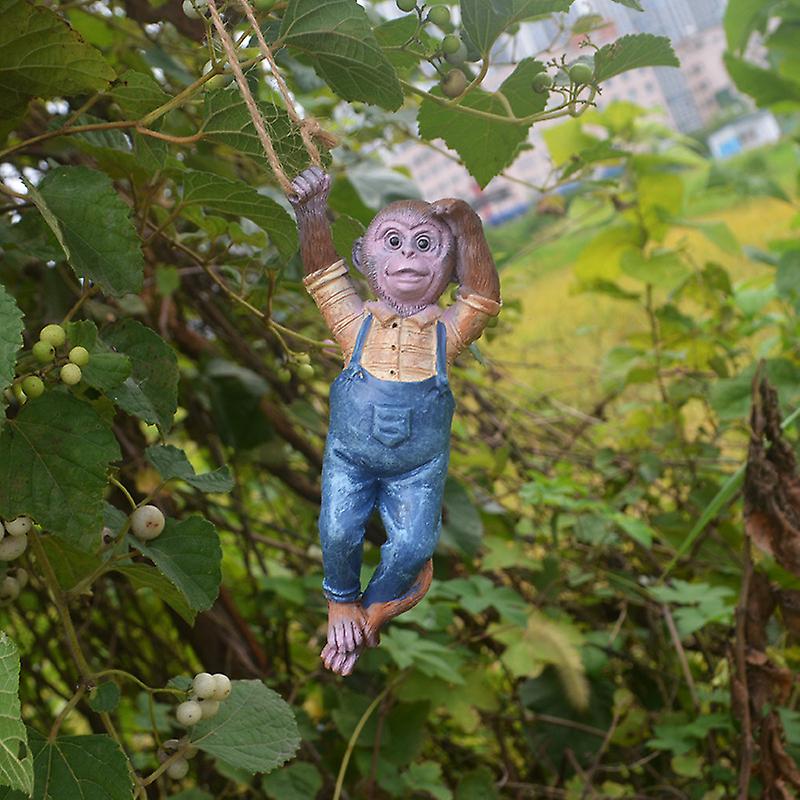 Chico the Chimpanzee Baby Monkey Hanging Animal Statue, Polyresin, Full ...