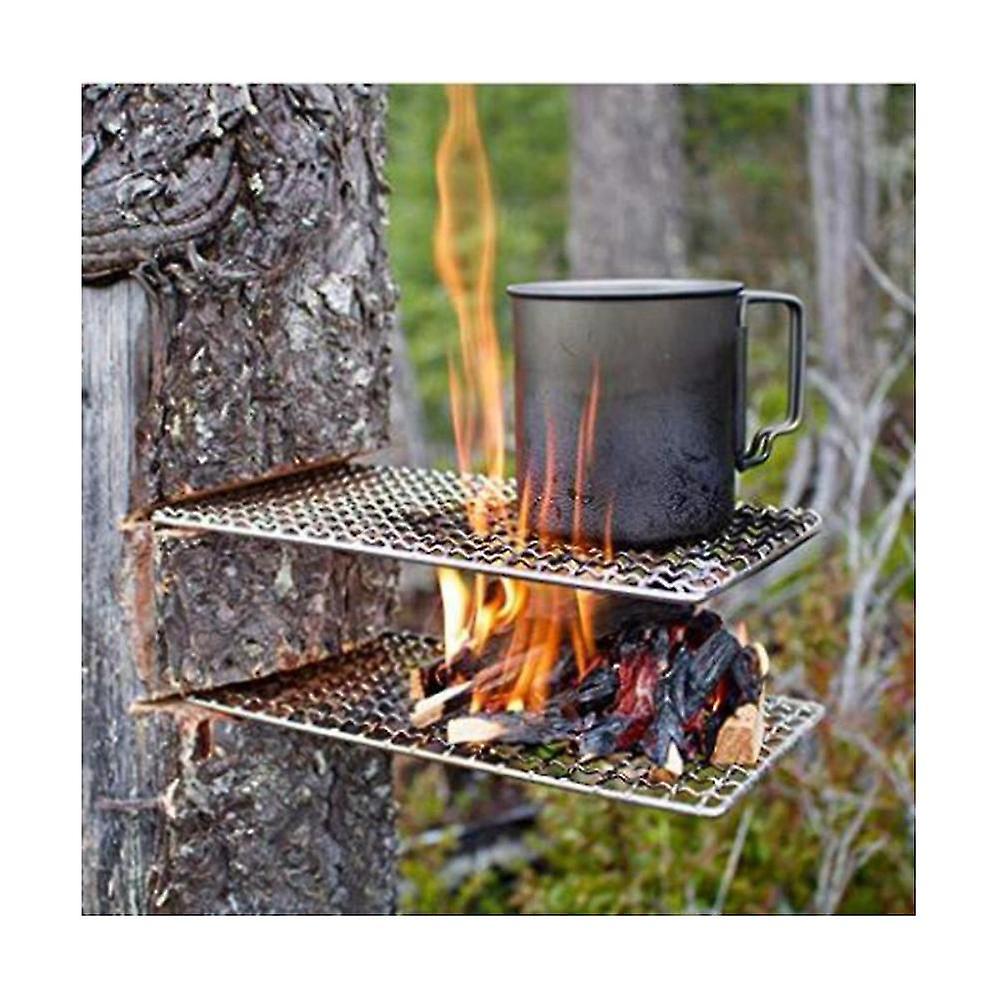 Outdoor Camping Pot Rack Square Stainless Steel Barbecue Mesh Simple ...