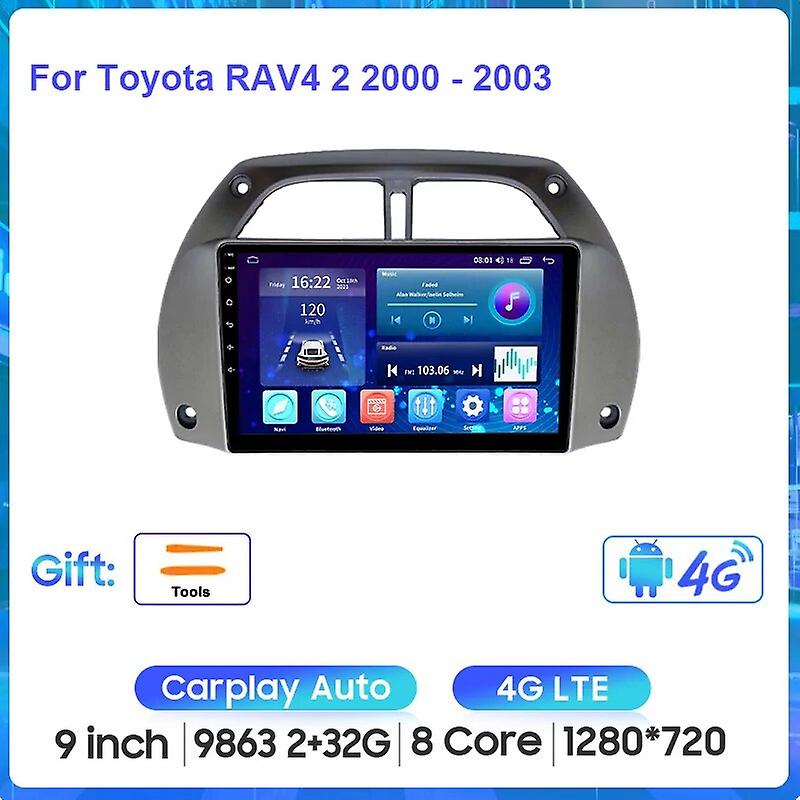 Car Radio For Toyota Rav4 2000 - 2003 Android 12 Multimedia Video ...