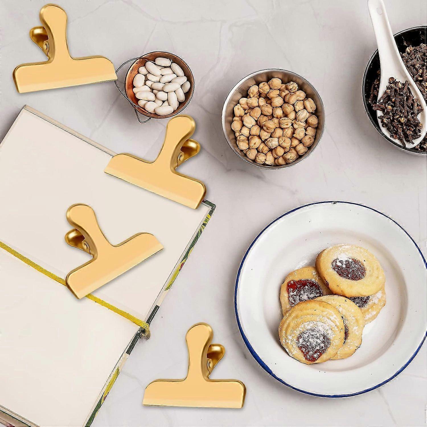 8-Pack Bulldog Clips, 3 Inch Wide Binders, Stainless Steel Metal Clips ...