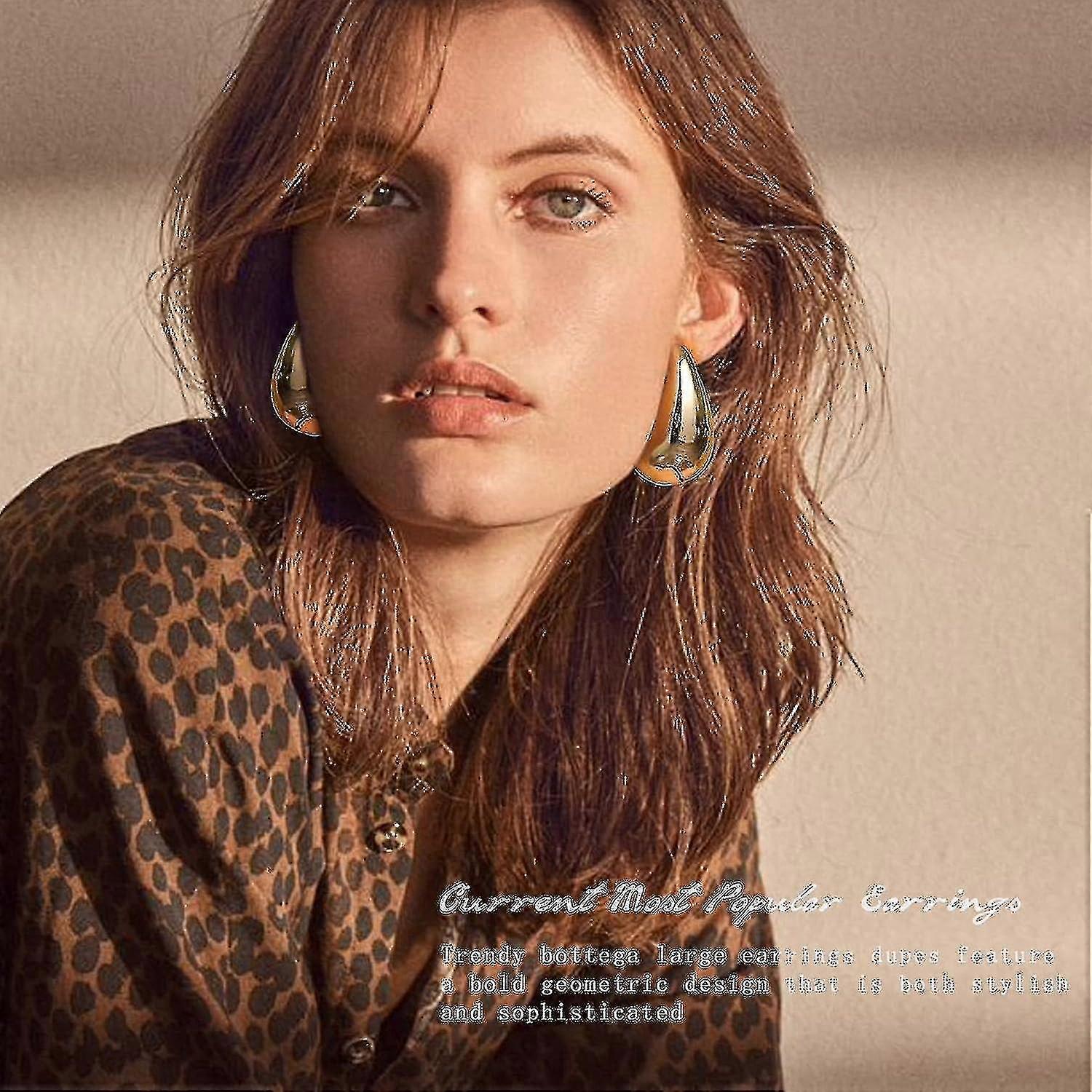 Extra Large Bottega Earring Dupes Hypoallergenic Chunkygoldhoopearrings ...