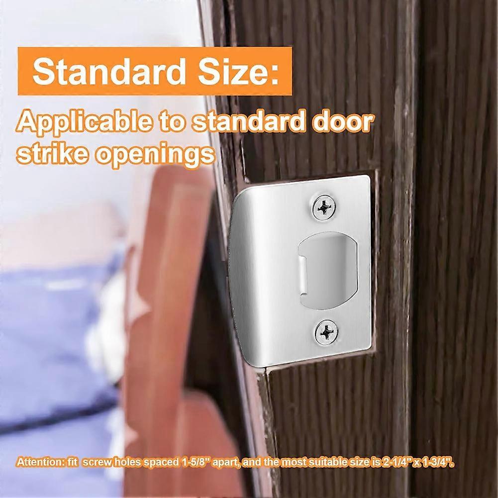 4 Pack Door Latch Strike Plate-Stainless Steel Door Lock Strike Plate ...