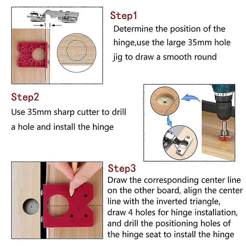 35mm Hinge Jig Drill Guide Sets Door Hinge Drill Hole Cutter Concealed ...