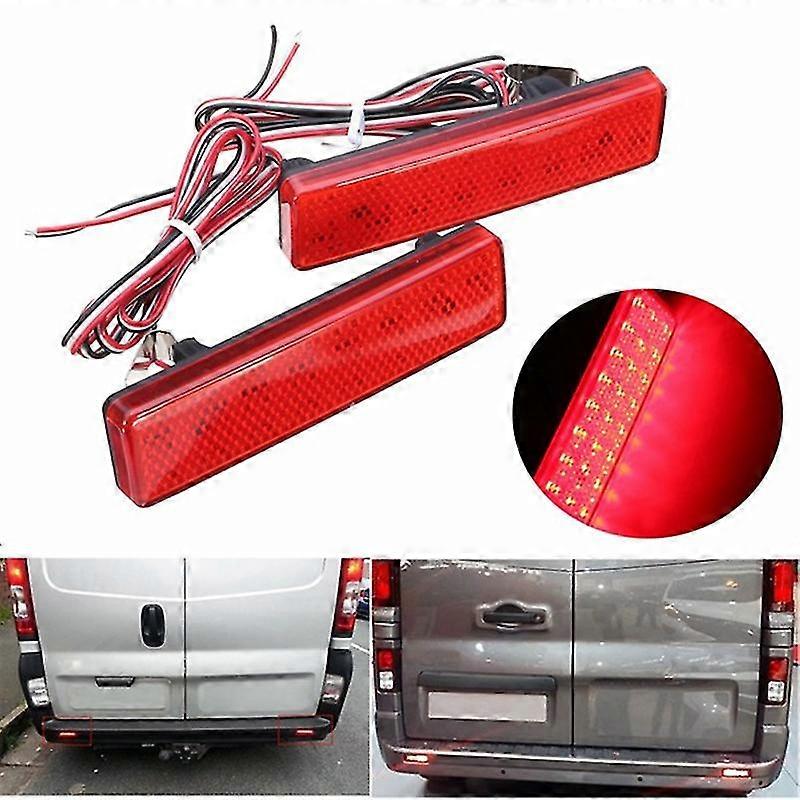 2X Red Car Rear Bumper Reflector Signal LED Tail Stop Brake Light for ...