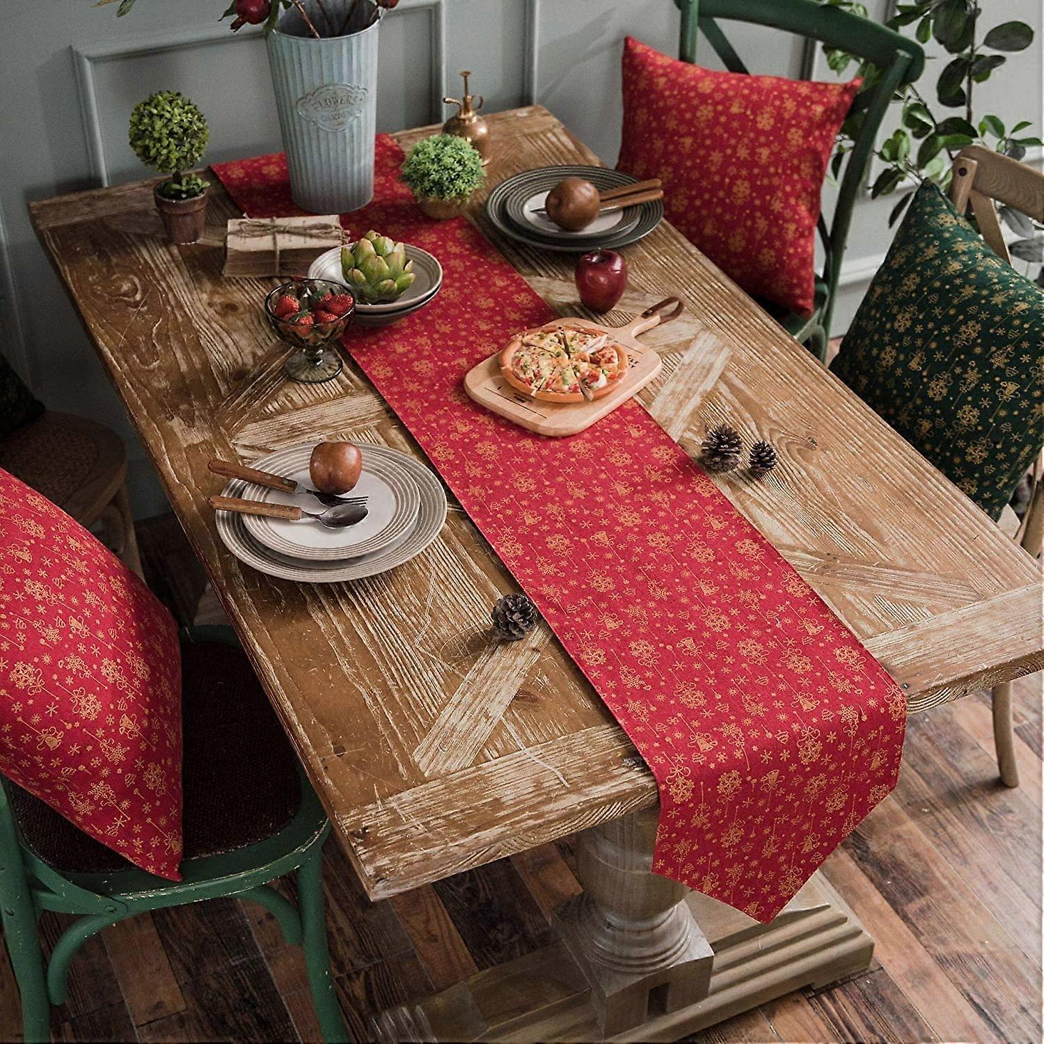 Luxury Table Runner, Hot Stamping Design 12 x 71 inch (Red) | Fruugo UK