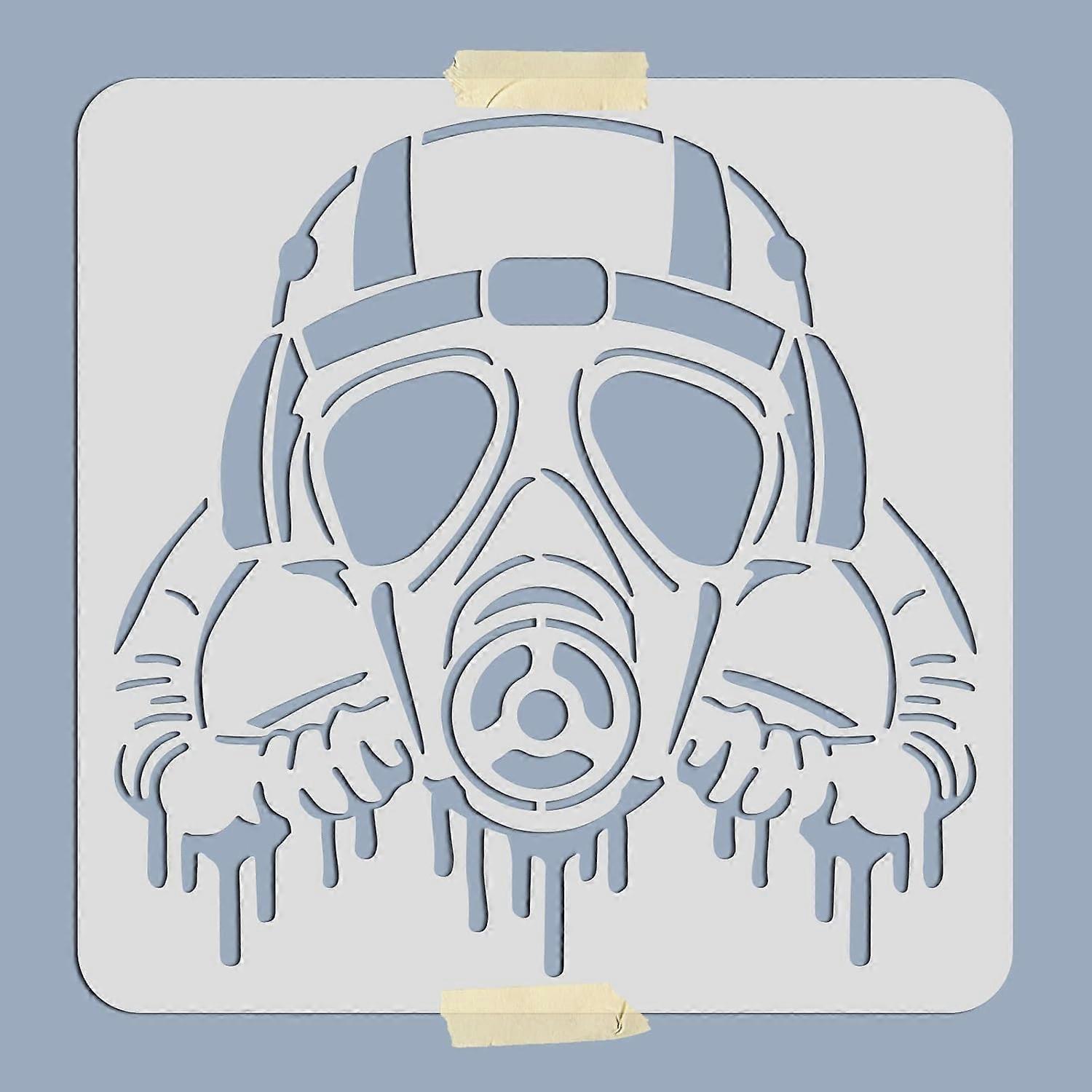 Gas Mask Stencil Mask Drawing Painting Stencils 11.8"11.8" Reusable ...