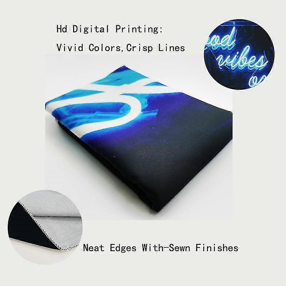 Blacklight Blue Neon Sign Light Wall Tapestry Uv Reactive Good Vibes ...