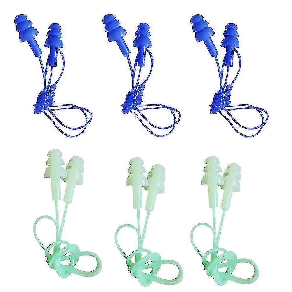 6 Pairs Gel Cord String Ear Plugs Soft Silicone Anti-noise Earplugs For ...