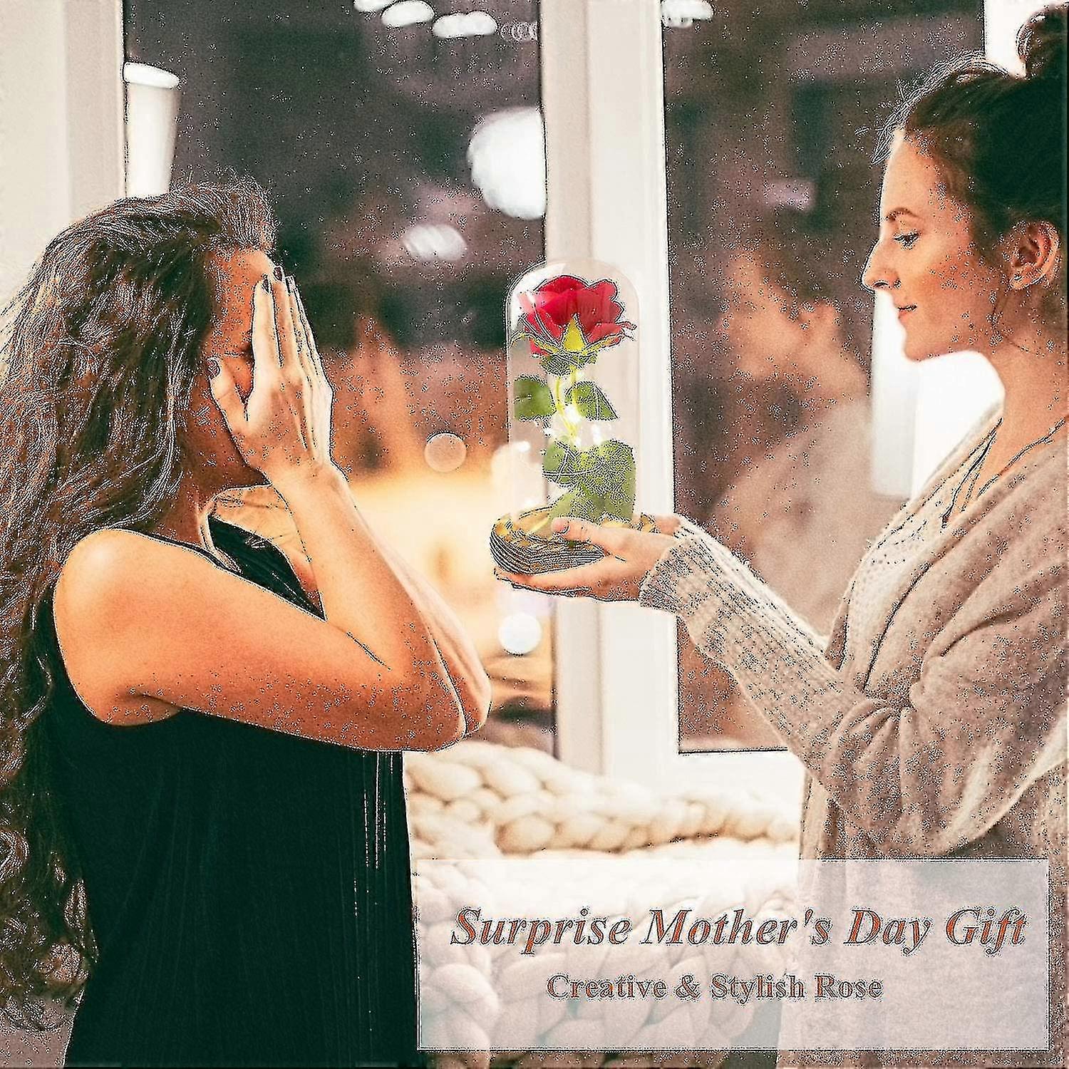 Glass Roses, The Best Gift For Mom, Red Roses With Light Roses, Glass ...