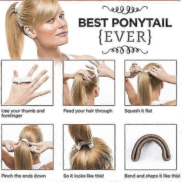 Foldable One Wide Pony Band Clip Wide Pony Hair Band Silicone Hair Tie ...