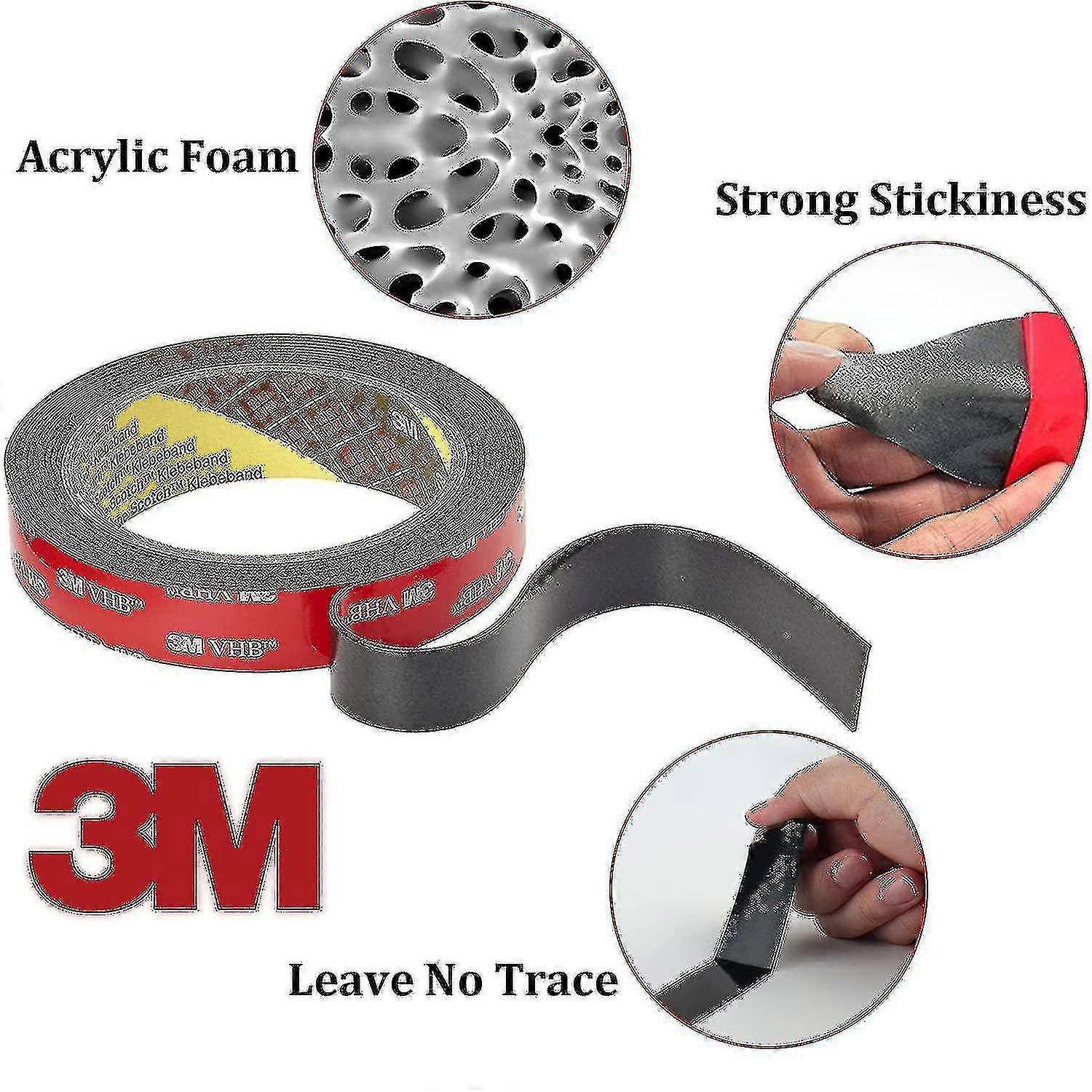 3m Vhb Extra Strong Double Sided Adhesive Tape 3m X 10mm Black ...
