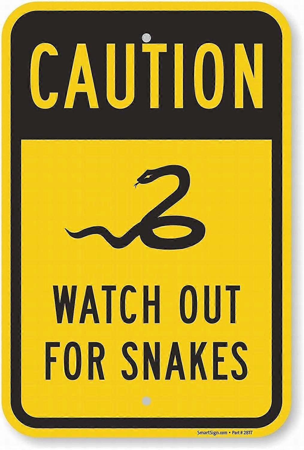 Safety Sign 8x12 Danger Sign Watch Out for Snakes Wall Art Warning ...