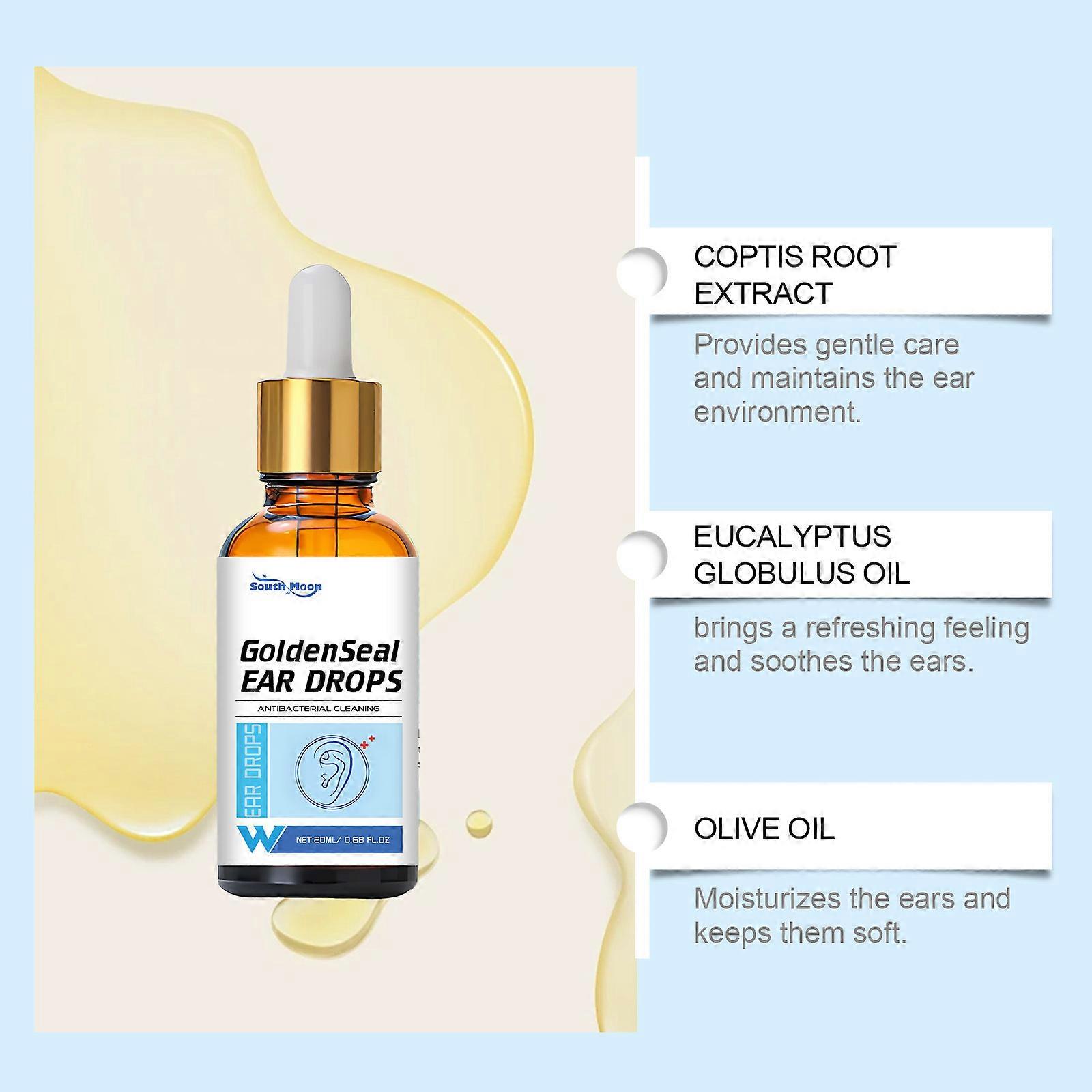 Ear Drops Antibacterial Liquid, 20ml Antibacterial Cleaning Ear Drops ...