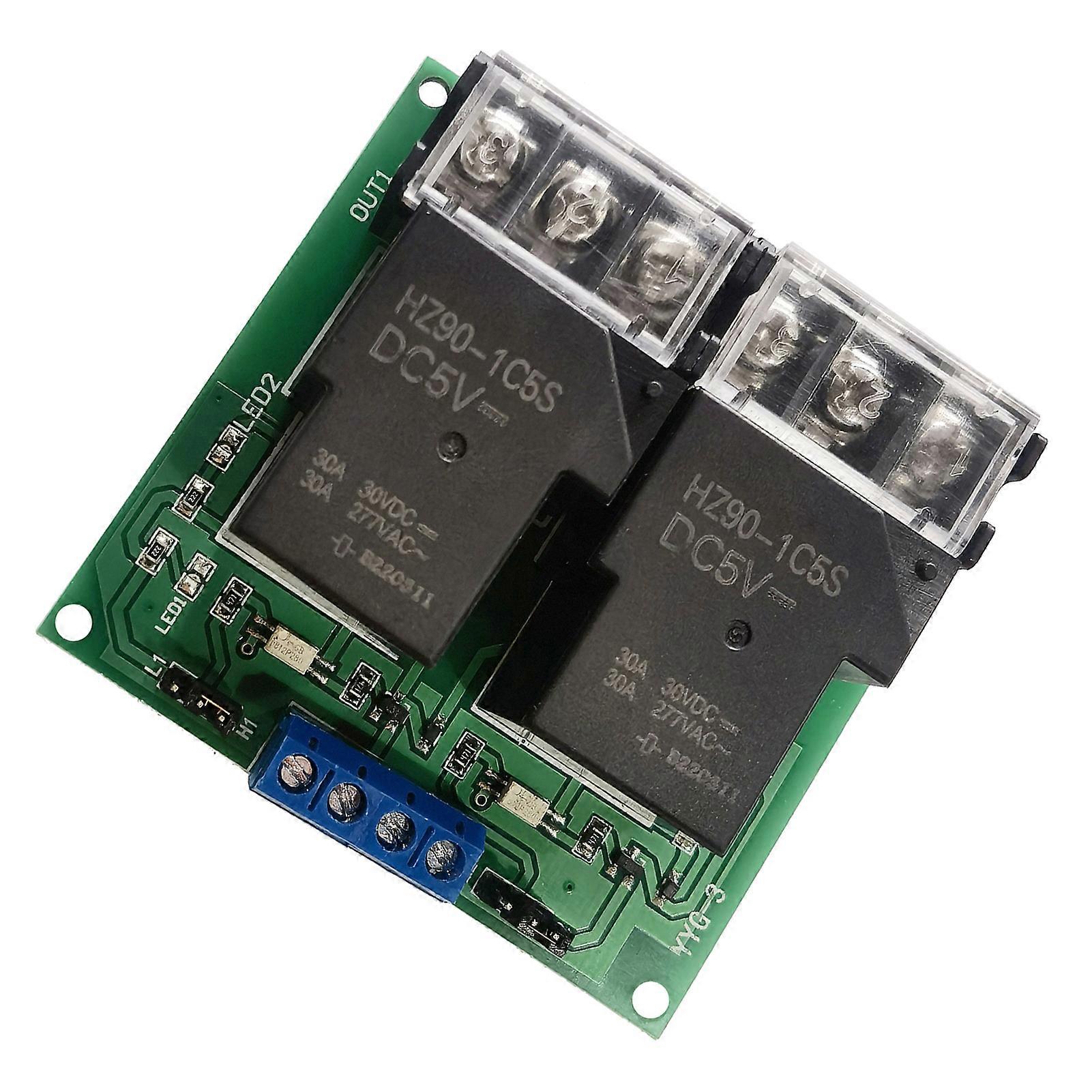 2-Channel 5V DC 30A Relay Board Module with Optocoupler Isolation High ...