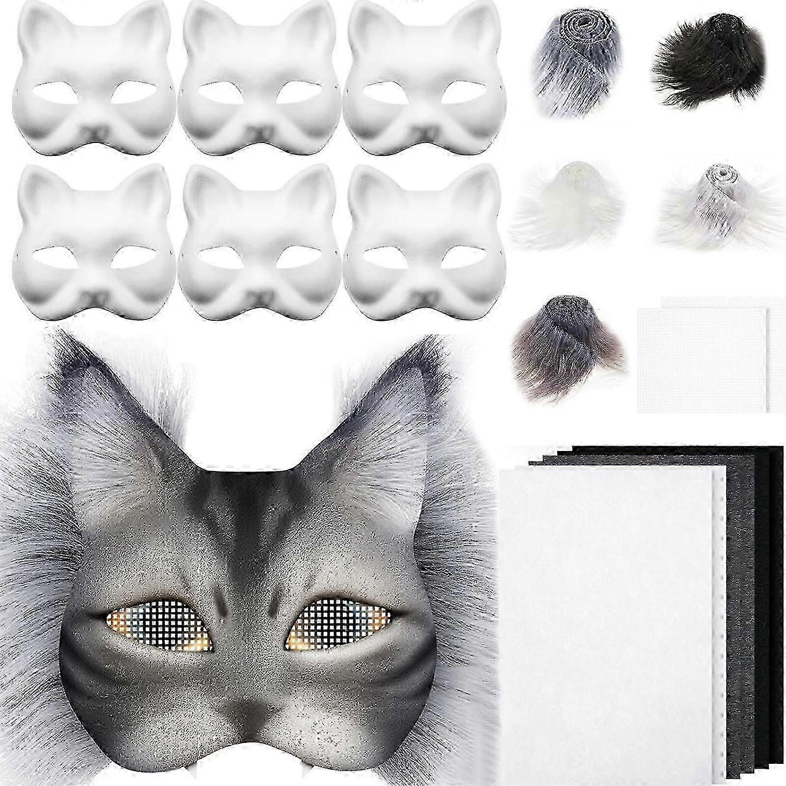 Therians Mask Set DIY Furry Animal Mask for Halloween Cosplay - Foxes ...