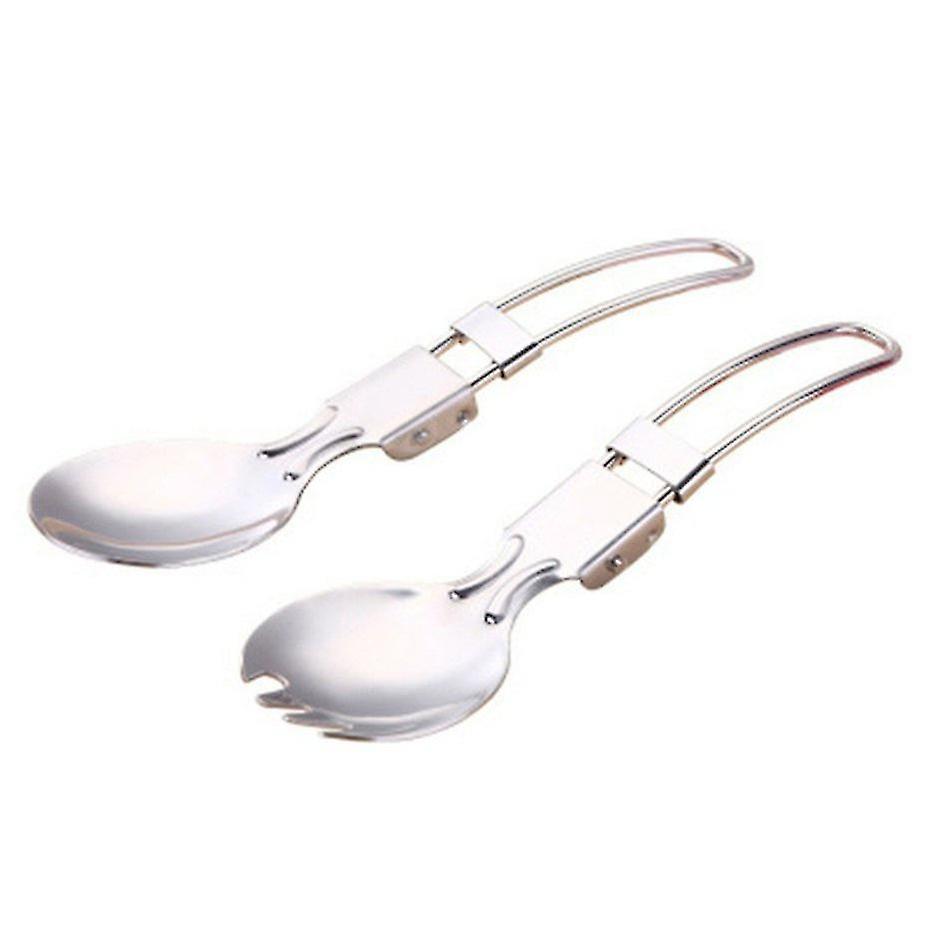 Utomhus Camping Fällbara skedar Spork Bestick Set Camping Redskap Set1 ...