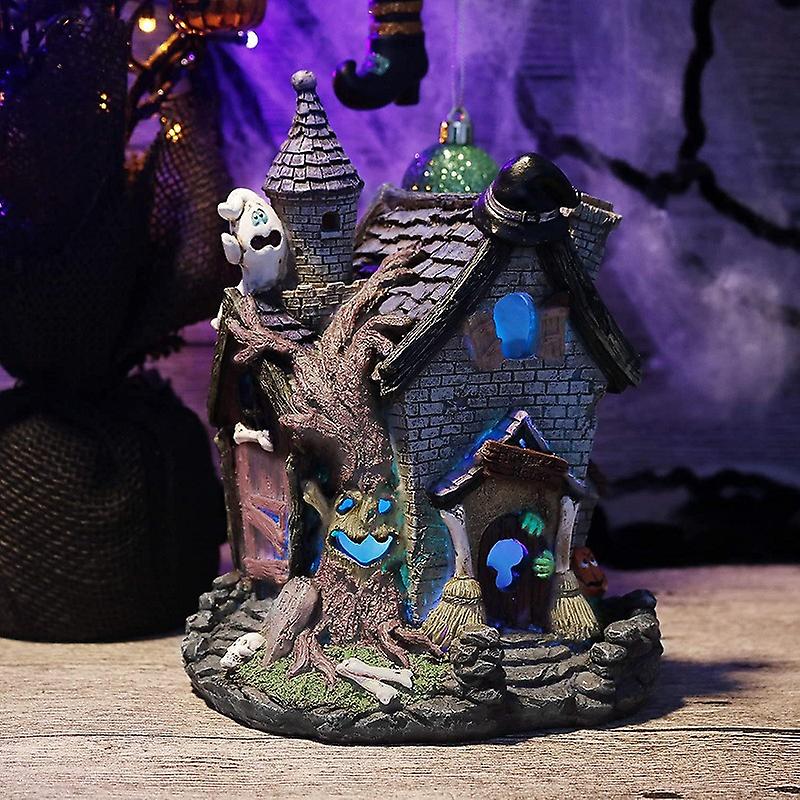 Halloween Decorations Haunted House With Lights, Halloween Statue ...