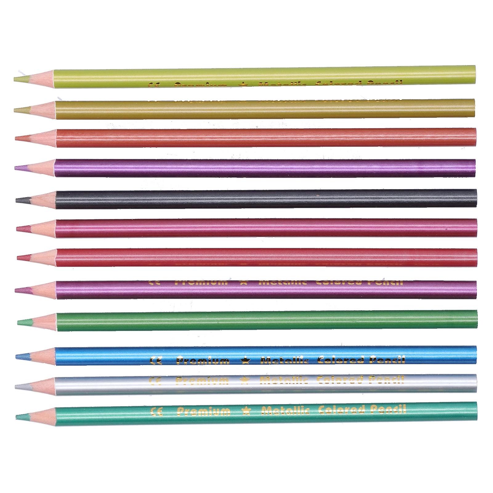 12Pcs Metallic or Fluorescent Colored Pencils - Sketch Graffiti ...