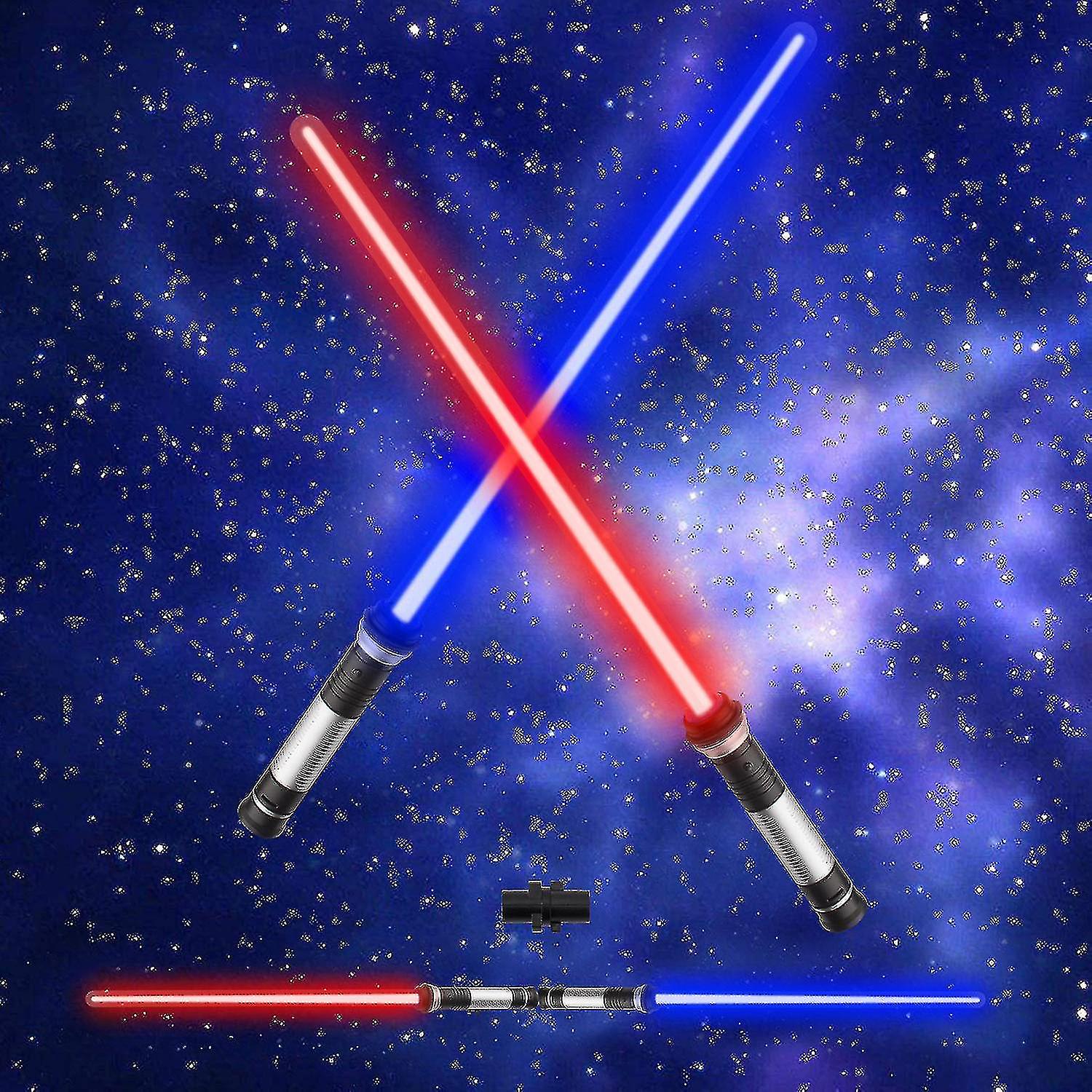 2 In 1 Lightsaber Light Up Sword Toy With 7 Colors Changing Halloween ...