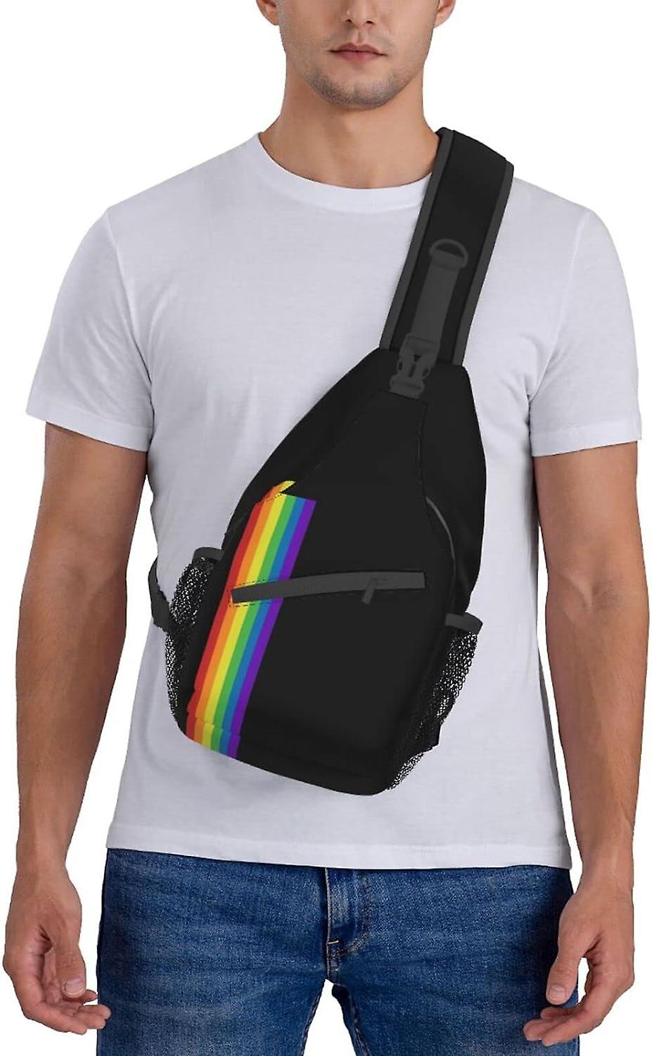 AR1339 Rainbow Pride Sling Bag Hiking Daypack Crossbody Shoulder ...