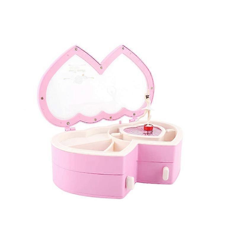 Suuyar Cute Jewelry Storage Box Music Box Double Heart Musical Jewelry ...