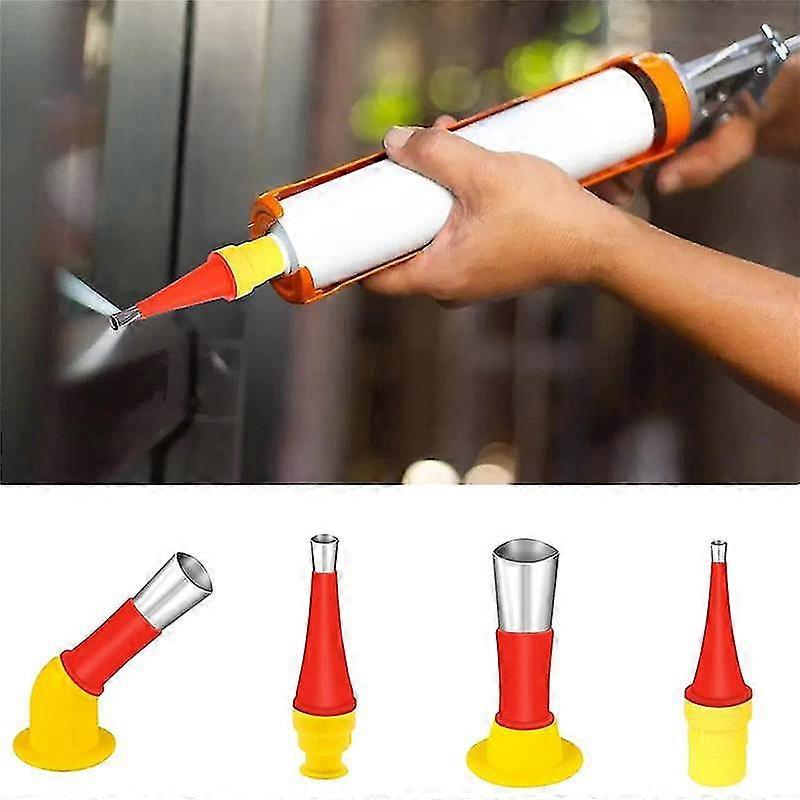 20 Pcs Caulking Nozzle, Reusable Stainless Steel Silicone Caulking ...
