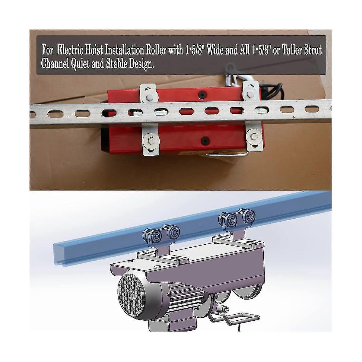 2pcs Electric Hoist Installation Roller Trolley 4 Wheel Trolley ...