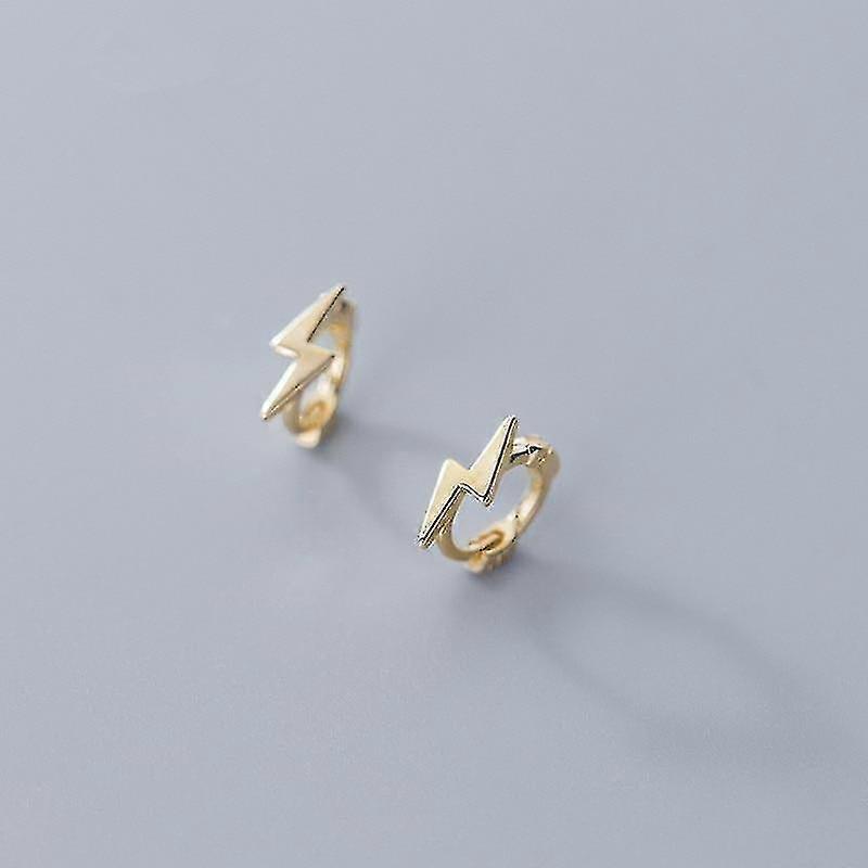 mini small lightning minimalism, sterling silver stud earrings | Fruugo UK