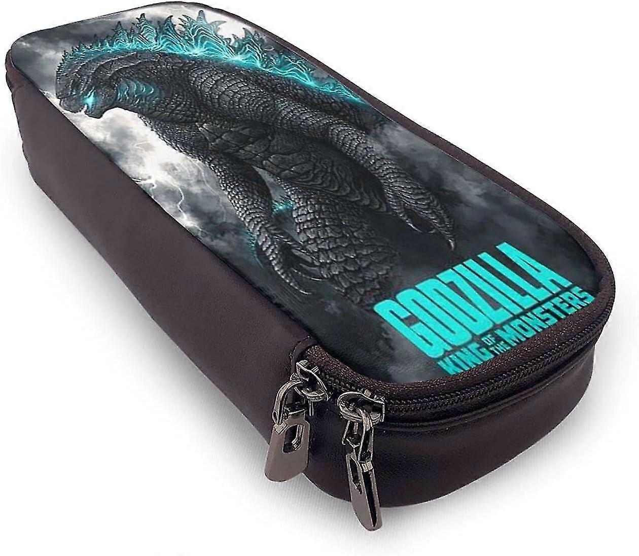 Godzilla 1 Leather Pencil Case Big Capacity with Zipper Large Storage ...