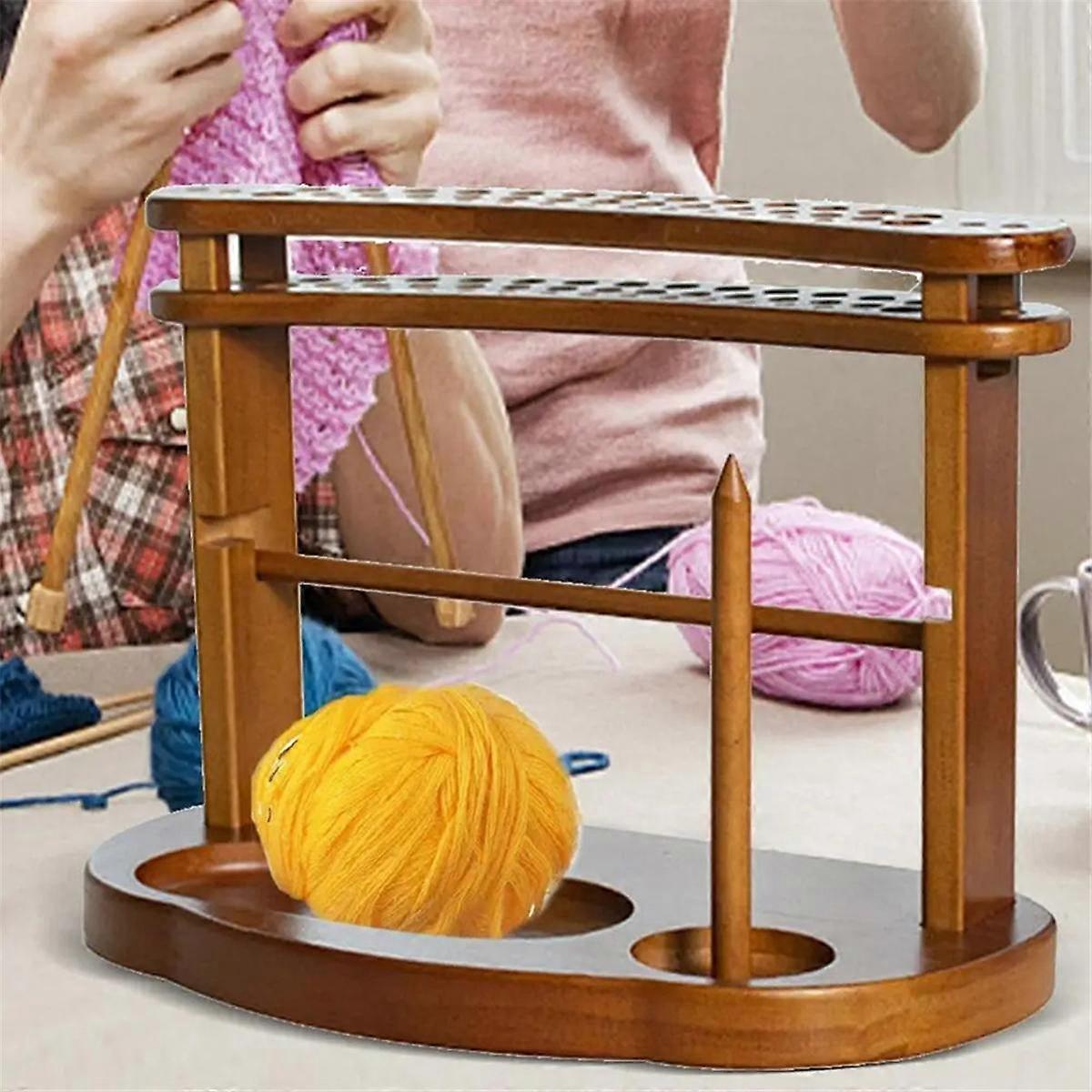 Handmade Wood Yarn Dispenser Yarn Dispenser Large Capacity Double-Layer ...