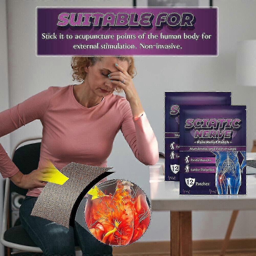 Sciatica Nerve Pain Relief Patch Heating Patch Body Meridians Plaster ...