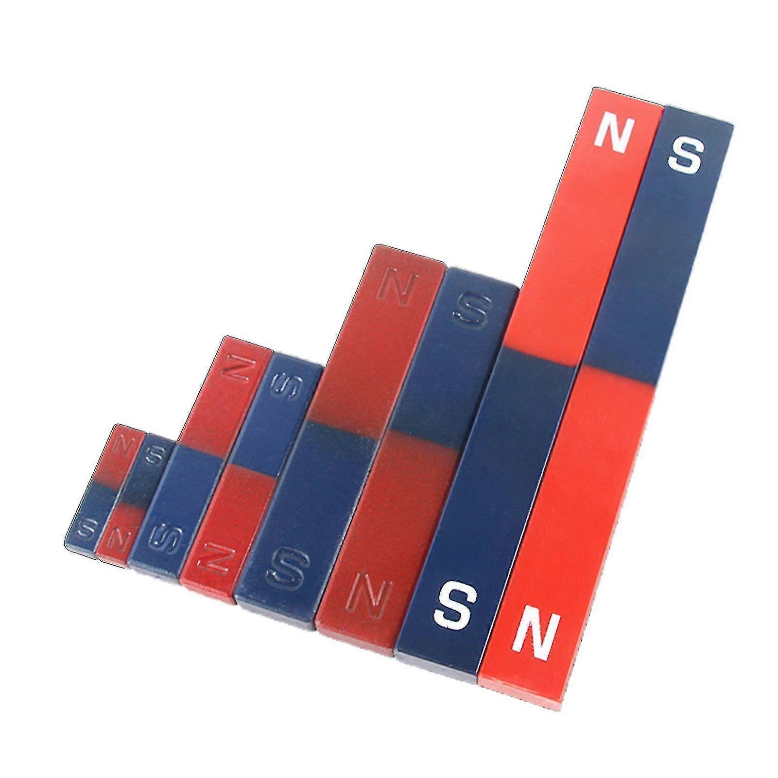2pcs 36/70/110/180mm Bar Magnet Ns Red Blue Magnetic Field Physical ...