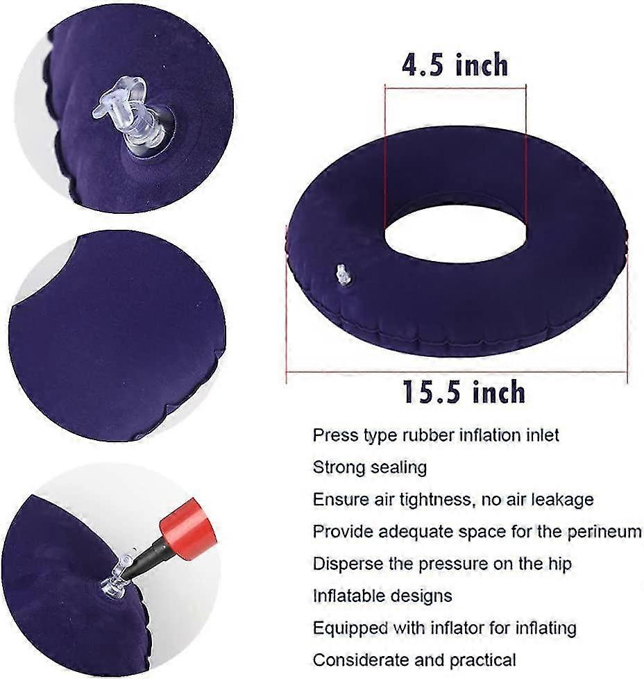 Donut Cushion Inflatable Ring Cushion, Seat Cushion Donut with 1 Pumps Medical Grade Donut Seat ...