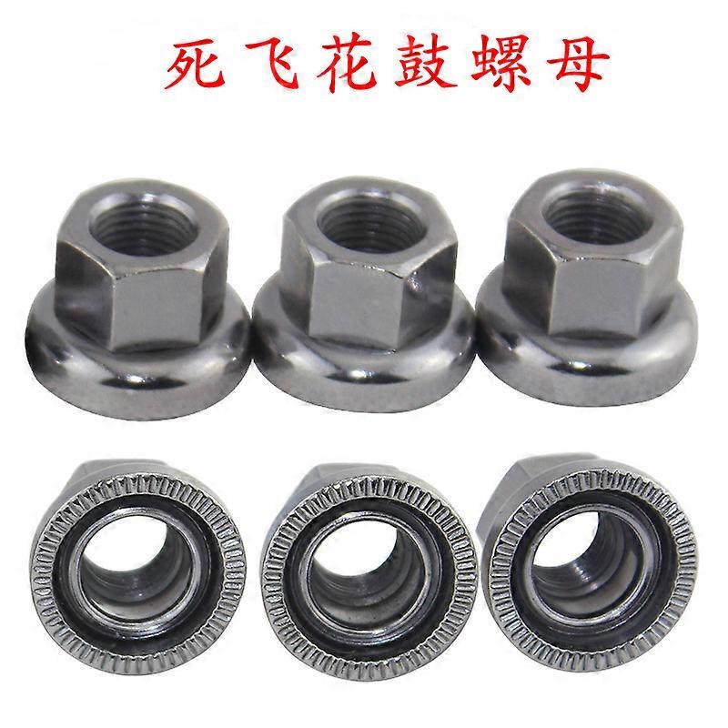 10pcs Bike Nuts Wheel Axle Nut Bike Steel Flanges Nuts Hub Flanged Axle ...
