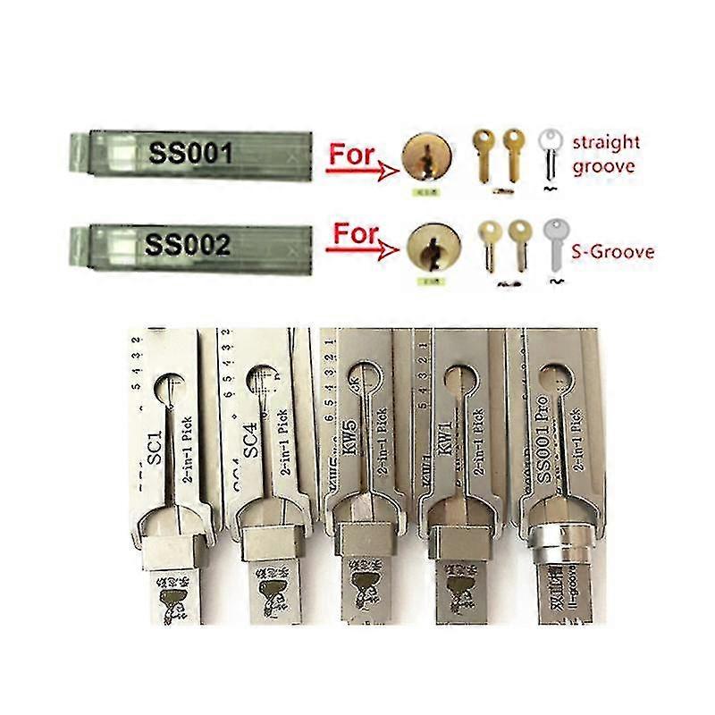 Lishi Verktyg Ss001 Ss002 Pro Ss002R M1/m2 Am5 R52 Kw1 Kw5 Sc1 Sc4 För ...