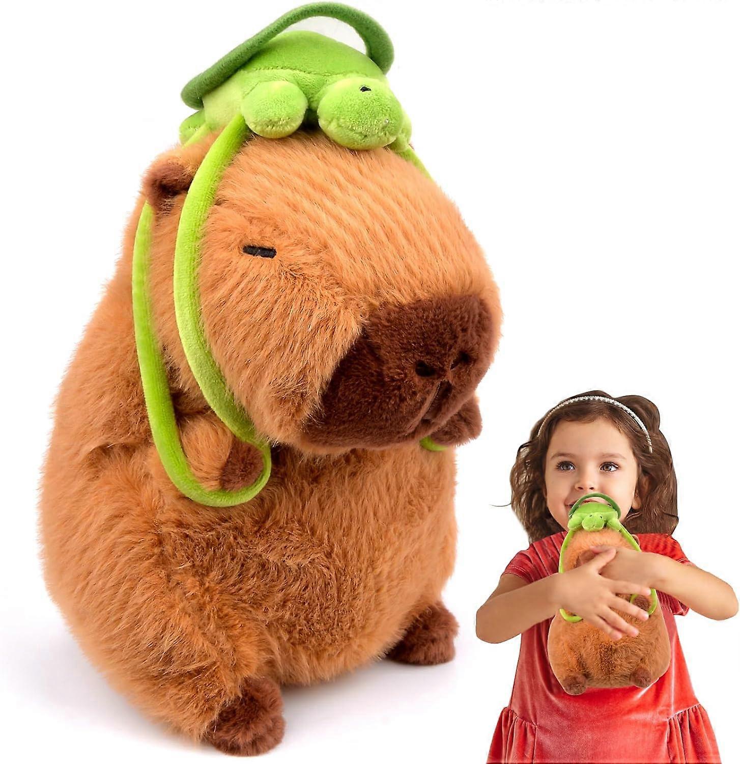 Capybara Plush Toy, 23cm Capybara Carrying Turtle Backpack, Stuffed ...