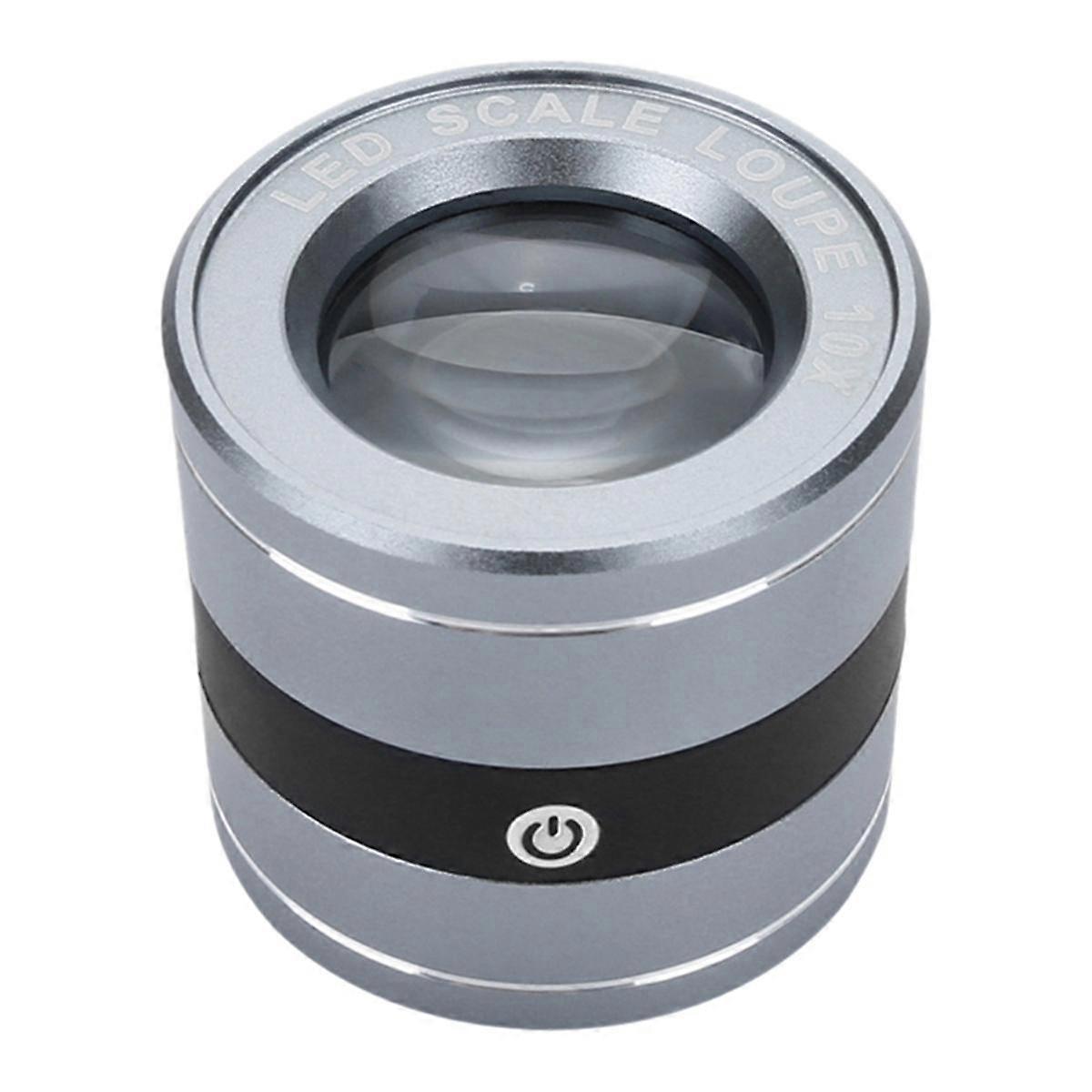 Magnifying Glass Metal Full Metal Microscope Loupe LED Scale Loupe USB ...