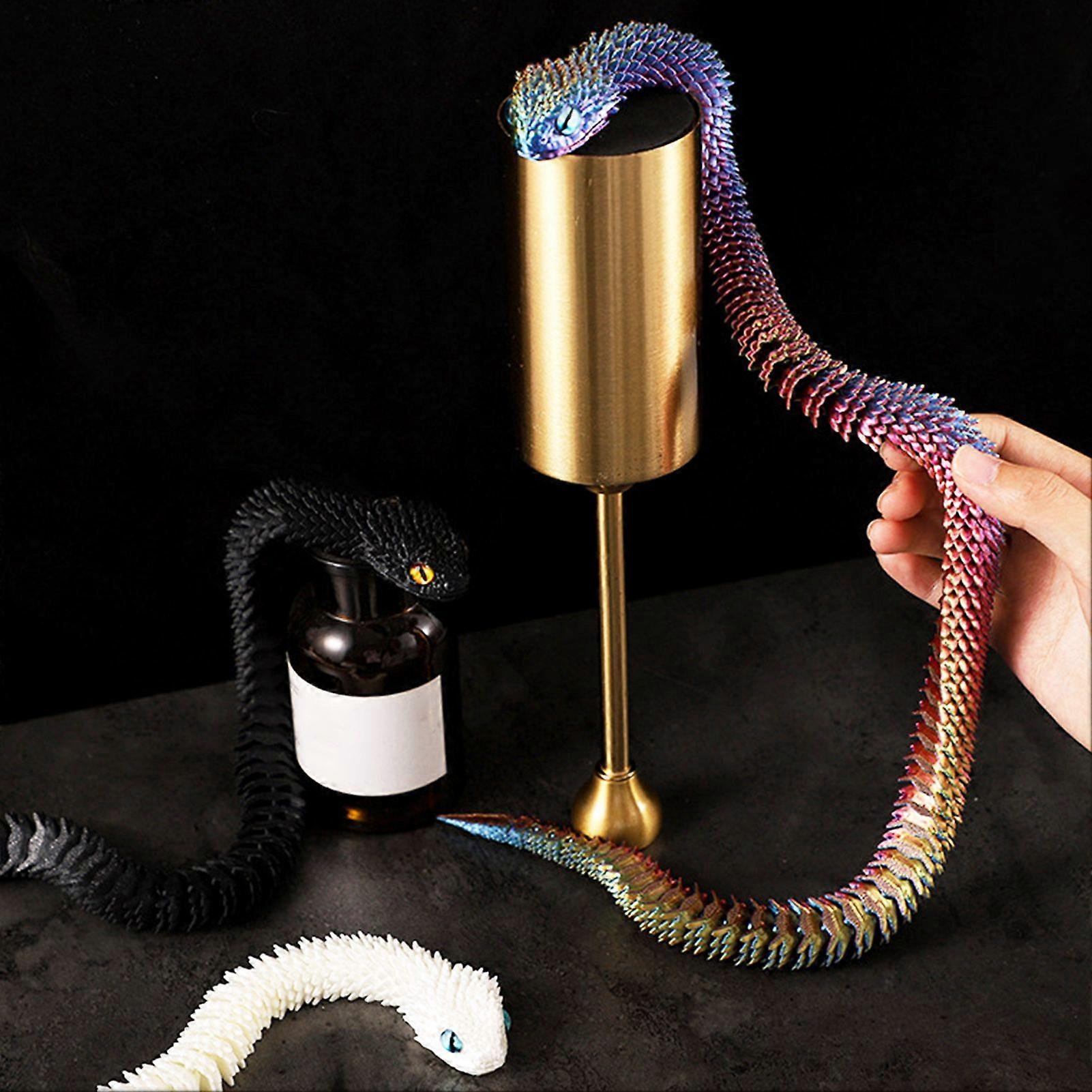 3D Printed Snake Toy Articulated Viper Figurine Fidget Snake Toy ...