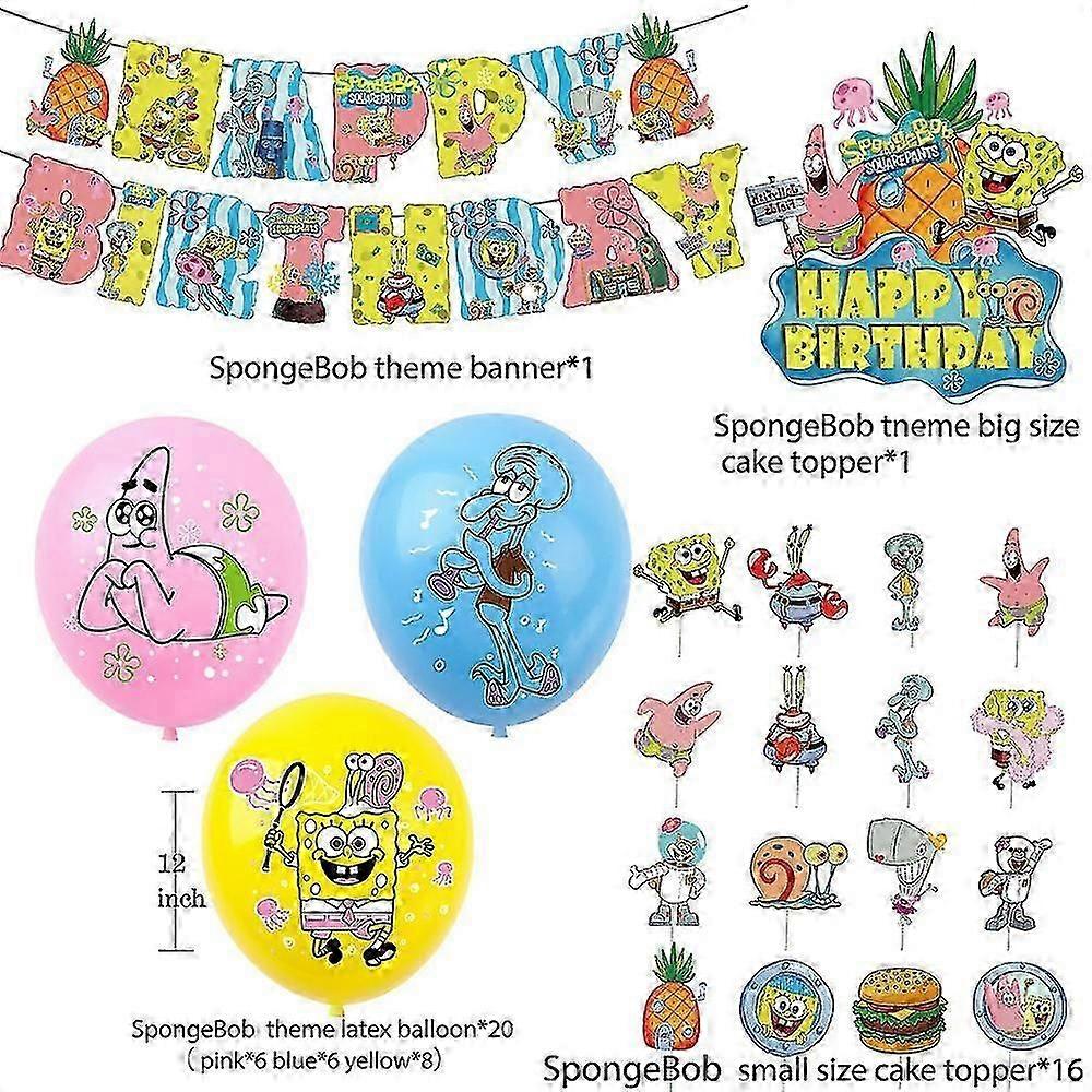 Spongebob Squarepants Theme Kids Cute Birthday Party Baby Shower ...